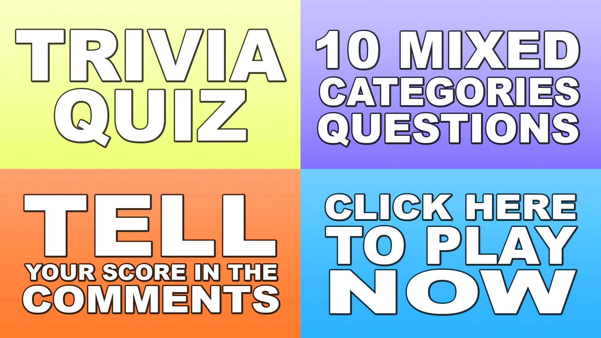 10 Quite Difficult Trivia Questions